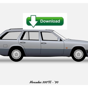MERCEDES W124 Estate E-class S124 300TE Vector Image - .SVG, .PDF, .png ...