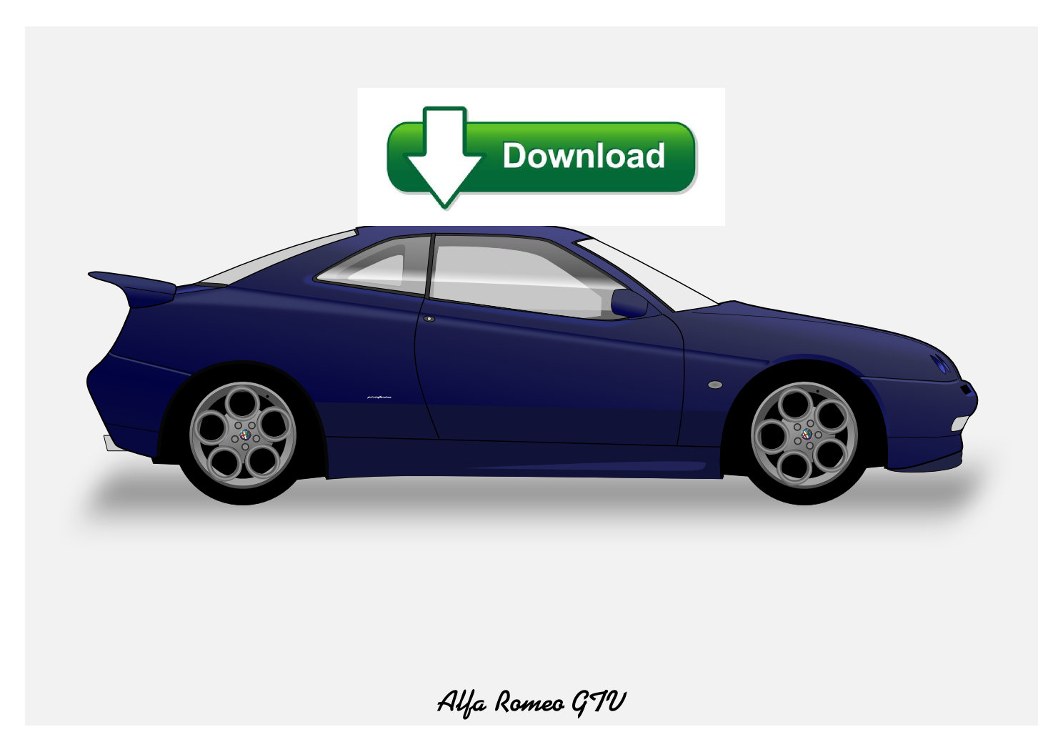 Alfa Romeo GTV Vector Image .SVG .PDF .png | Etsy