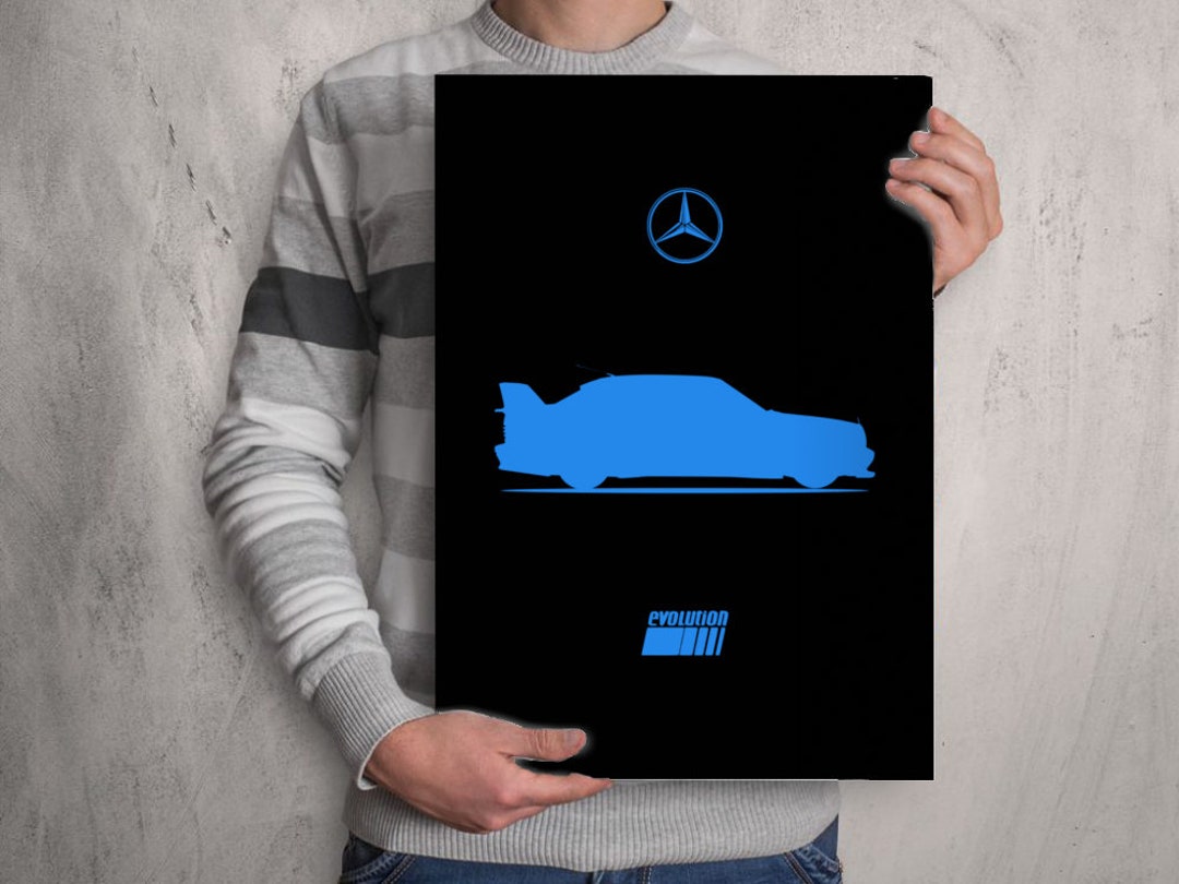 POSTER - Mercedes W201 190E Evo II Silhouette - Etsy