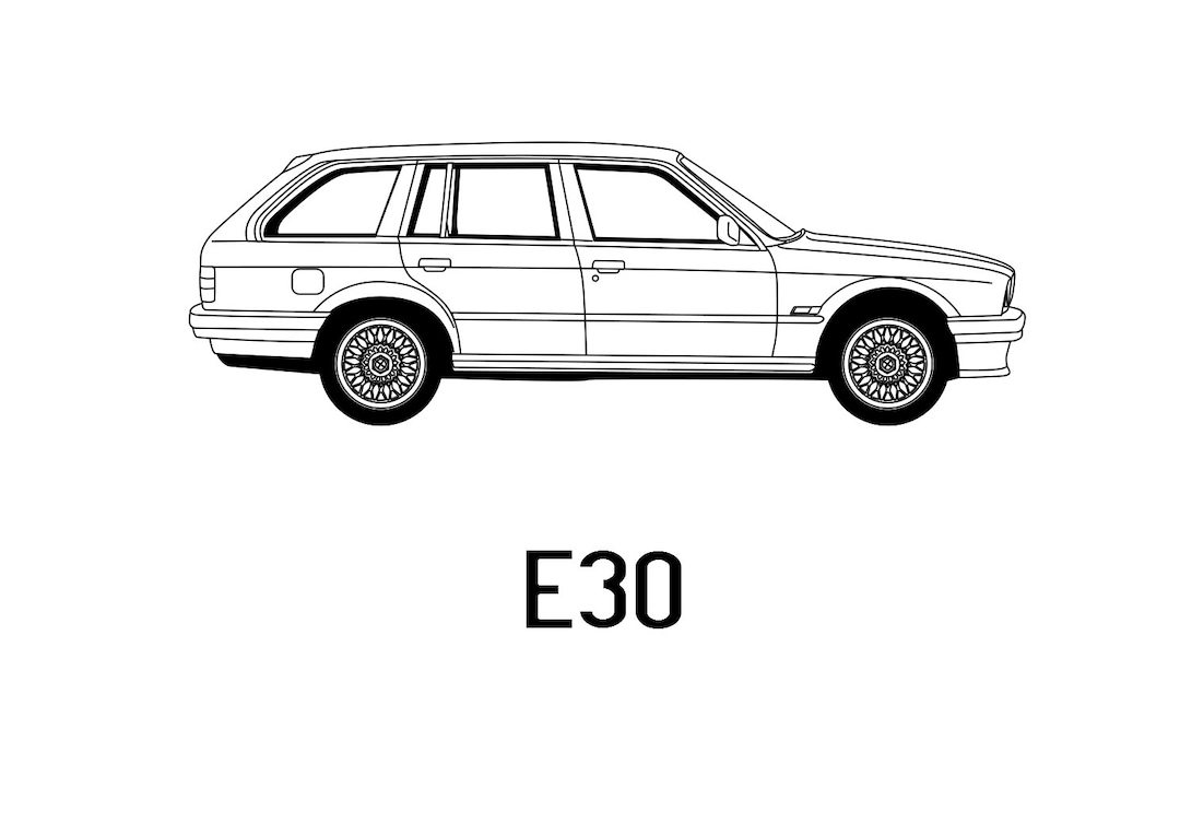 BMW E30 TOURING Outline Vector - .SVG, .pdf, .png - Etsy