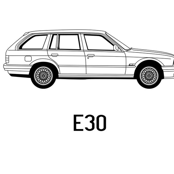 Bmw E30 Png Outline - Etsy