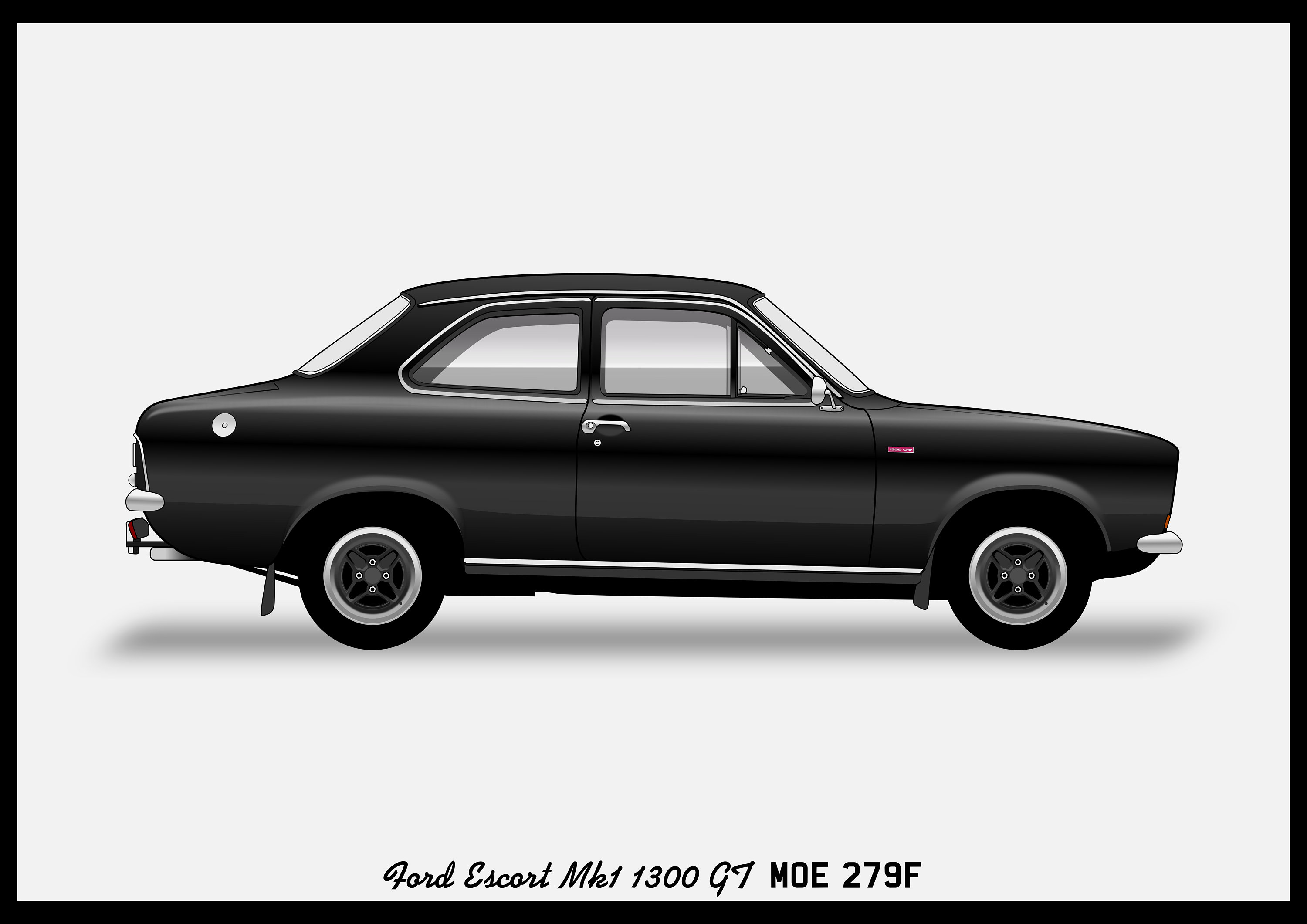 POSTER - FORD ESCORT Mk1 1300GT Vector Art - Etsy