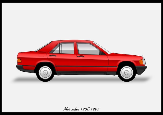 POSTER Mercedes 190E Series 1 Vector Art W201 - Etsy