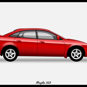 POSTER Mazda 323 Vector Art - Etsy
