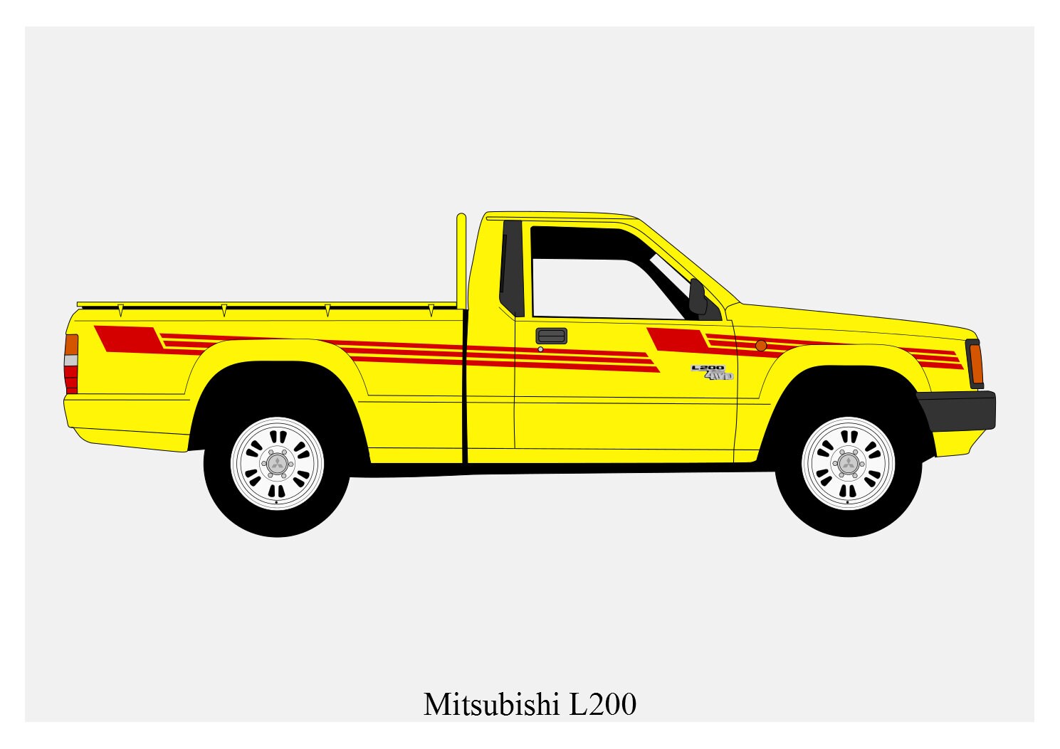 POSTER Mitsubihi L200 Pickup Yellow Vector Art - Etsy UK