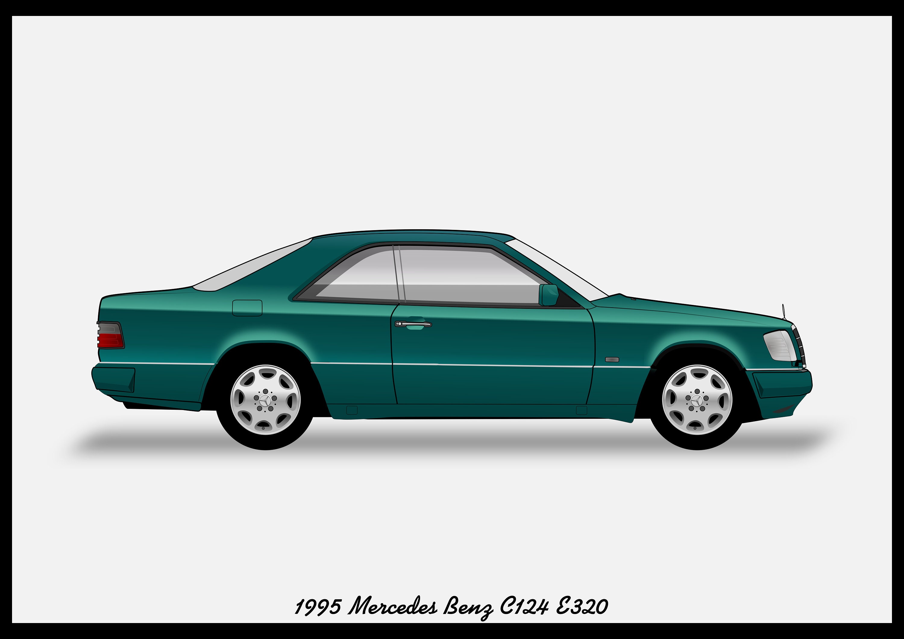 MERCEDES C124 E-class Colour Vector File Download .PDF - Etsy