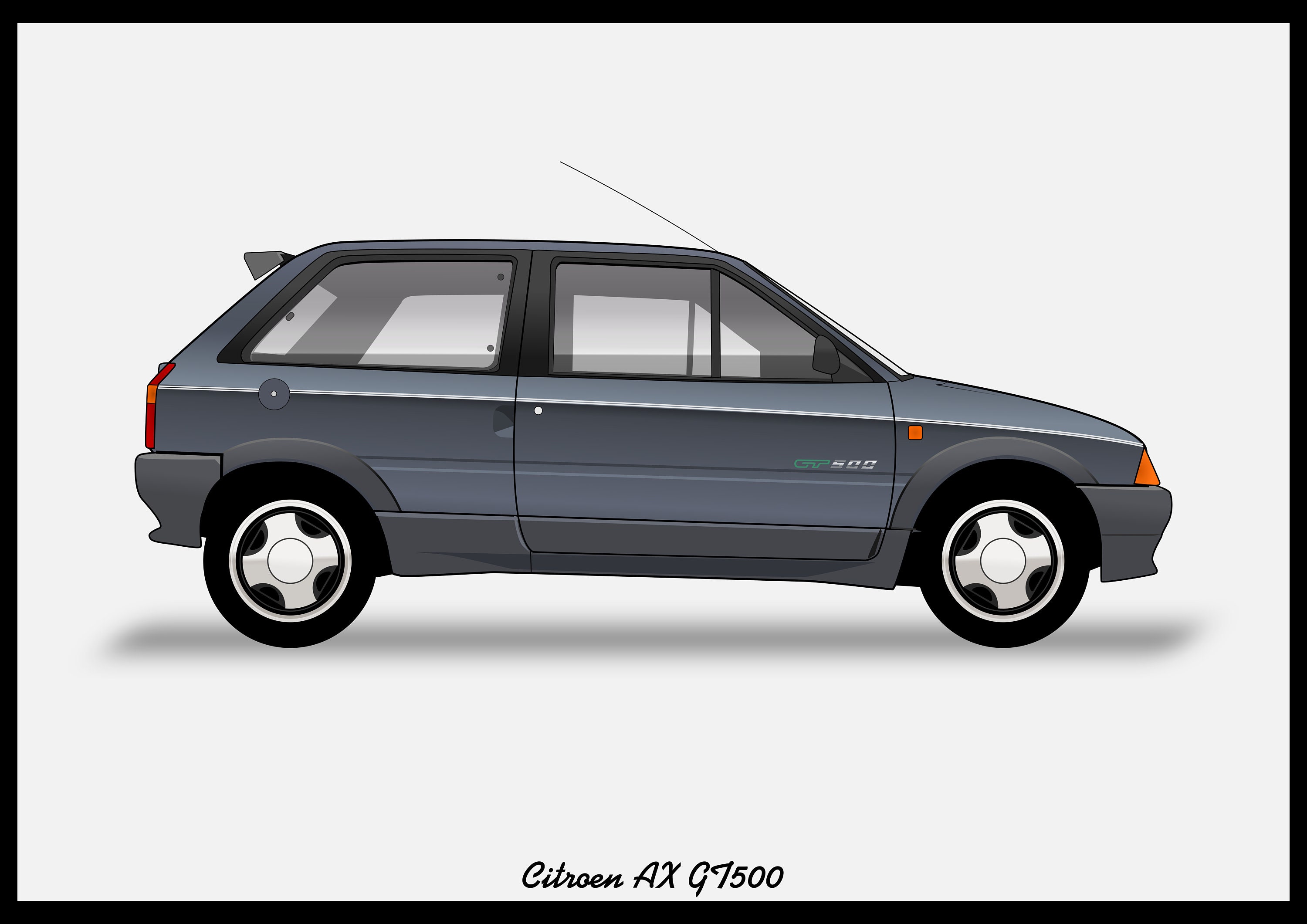 POSTER CITROEN AX GT500 Vector Art - Etsy UK