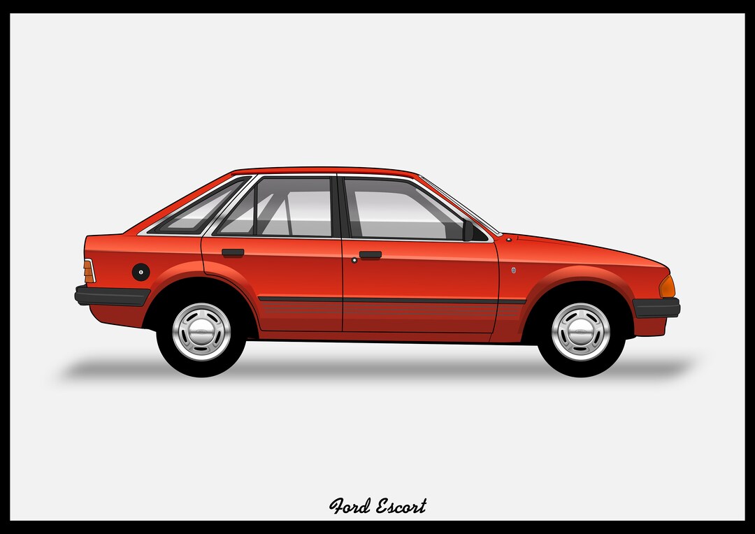 FORD ESCORT Mk3 Colour Vector File Download .PDF, .svg, .png - Etsy