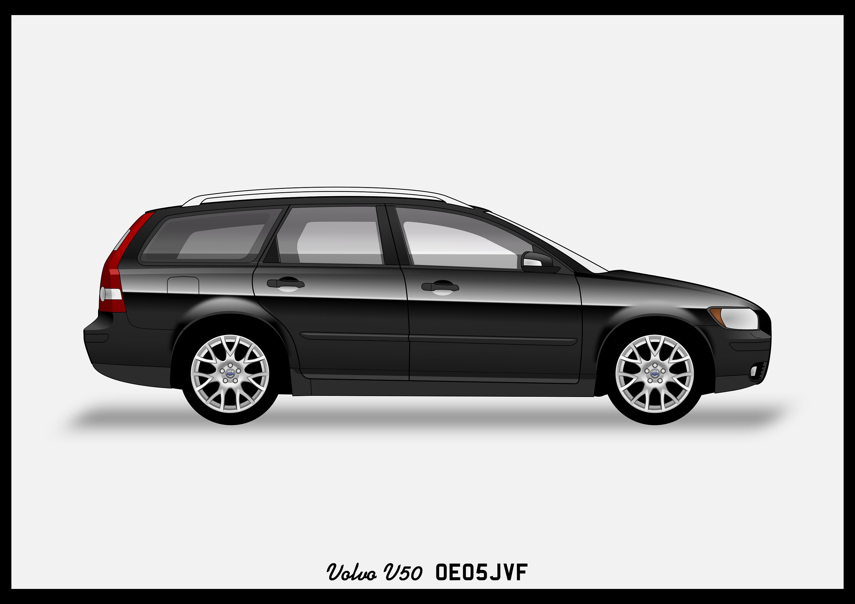 VOLVO V50 - Colour Vector File Download - .PDF, .svg, .png - Etsy