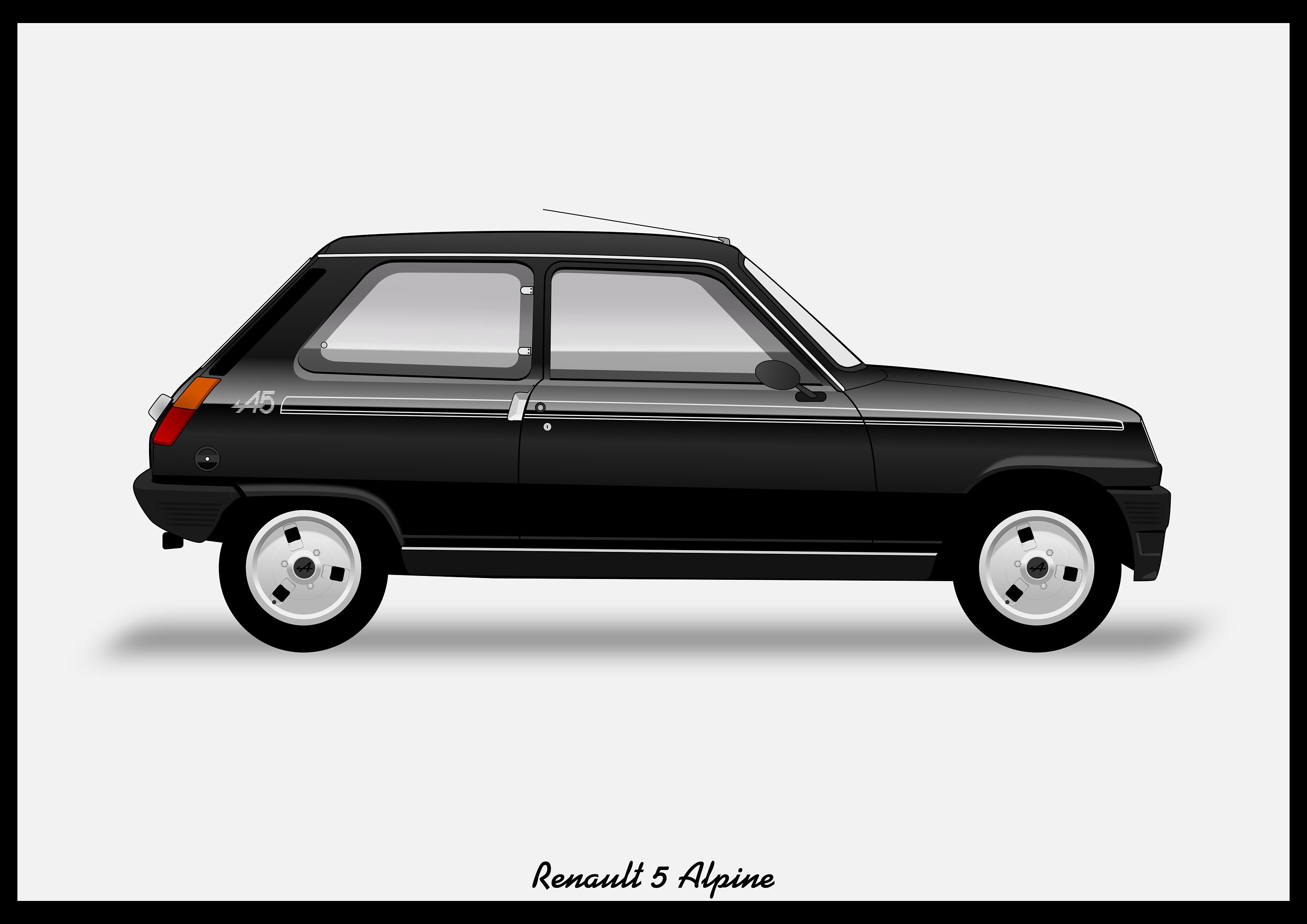 RENAULT 5 ALPINE - Colour Vector File Download - .PDF, .svg, .png - Etsy