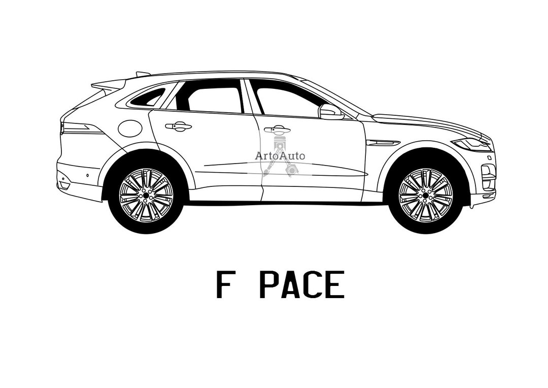 JAGUAR F-PACE Outline Vector - .SVG, .pdf, .png - Etsy