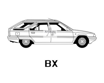 CITROEN BX Outline Vector .SVG .pdf .png | Etsy