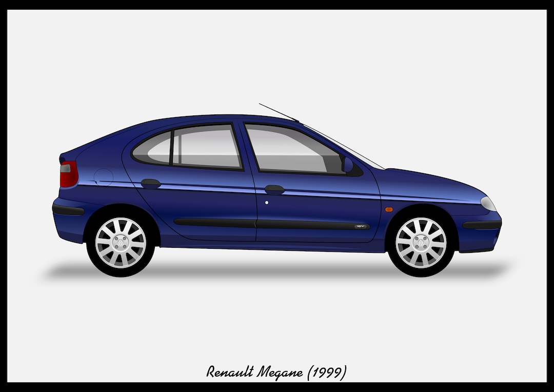 RENAULT MEGANE Mk1 - Colour Vector File Download - .PDF, .svg, .png - Etsy