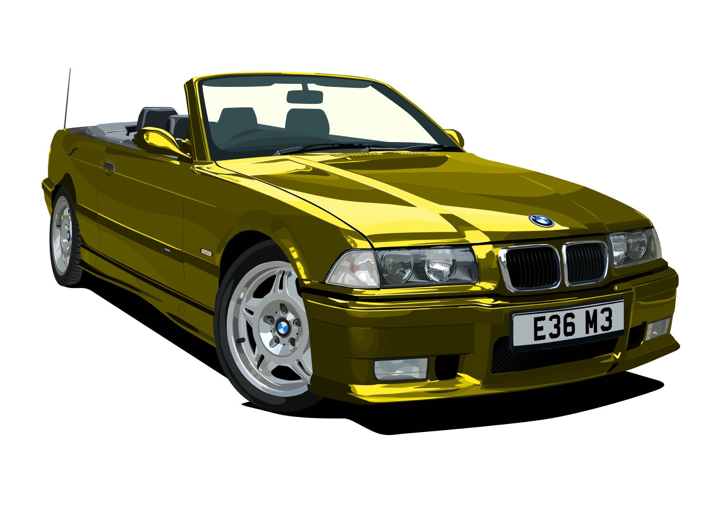 POSTER BMW E36 M3 Vector Art Highly Detailed - Etsy UK
