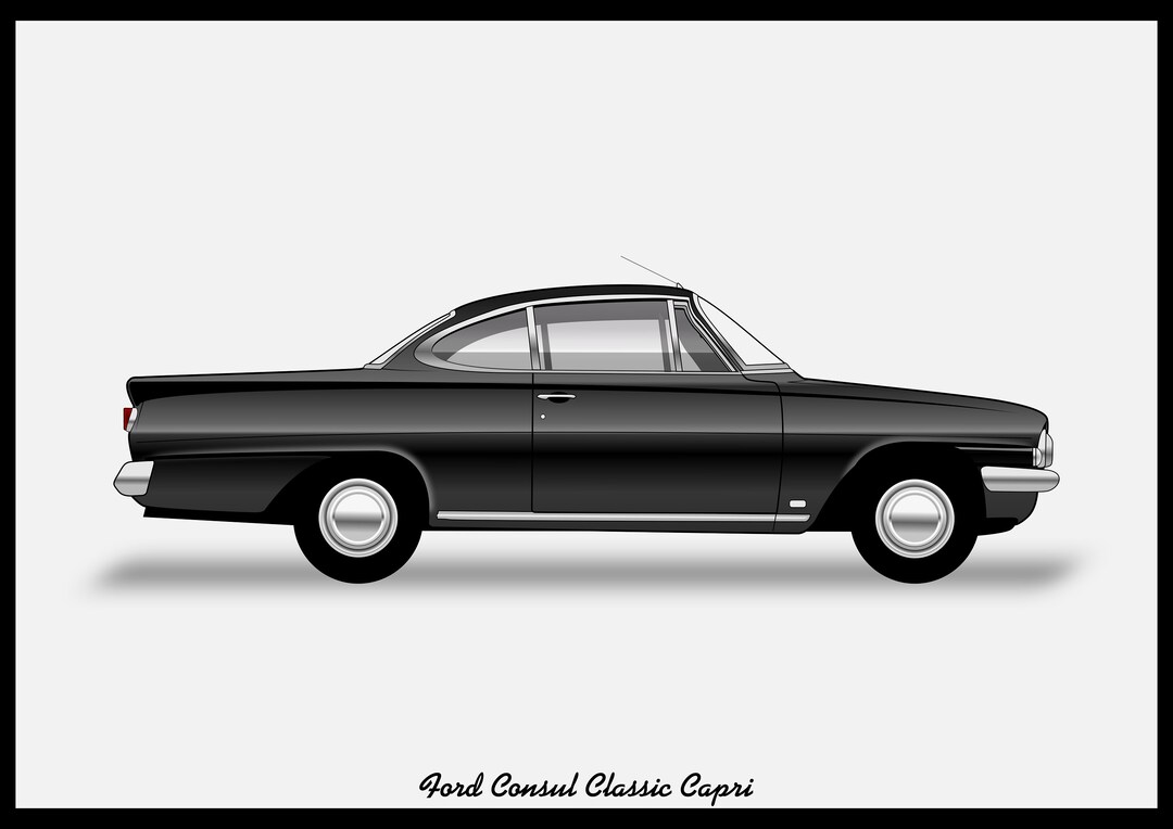 FORD CONSUL Capri - Colour Vector File Download - .PDF, .svg, .png - Etsy