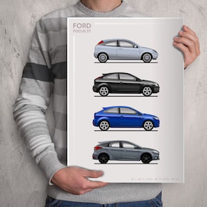 POSTER - FORD Focus ST Evolution - Colour - Etsy UK