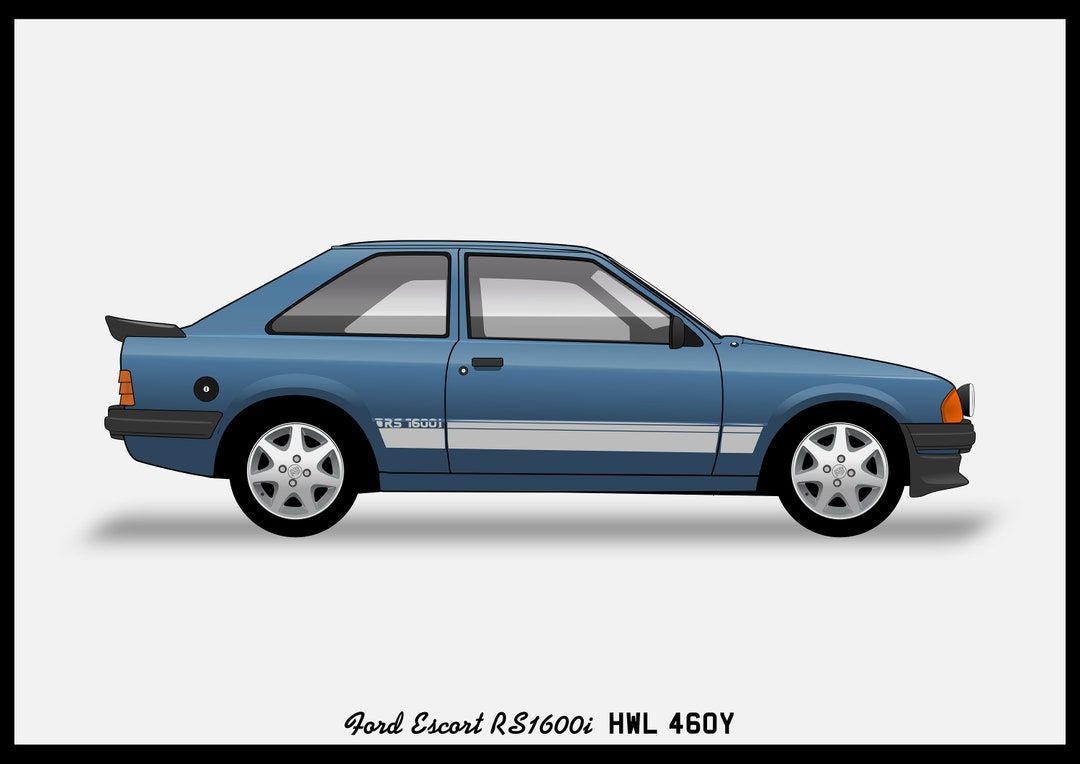 POSTER FORD ESCORT Mk3 Rs1600i Vector Art Blue - Etsy