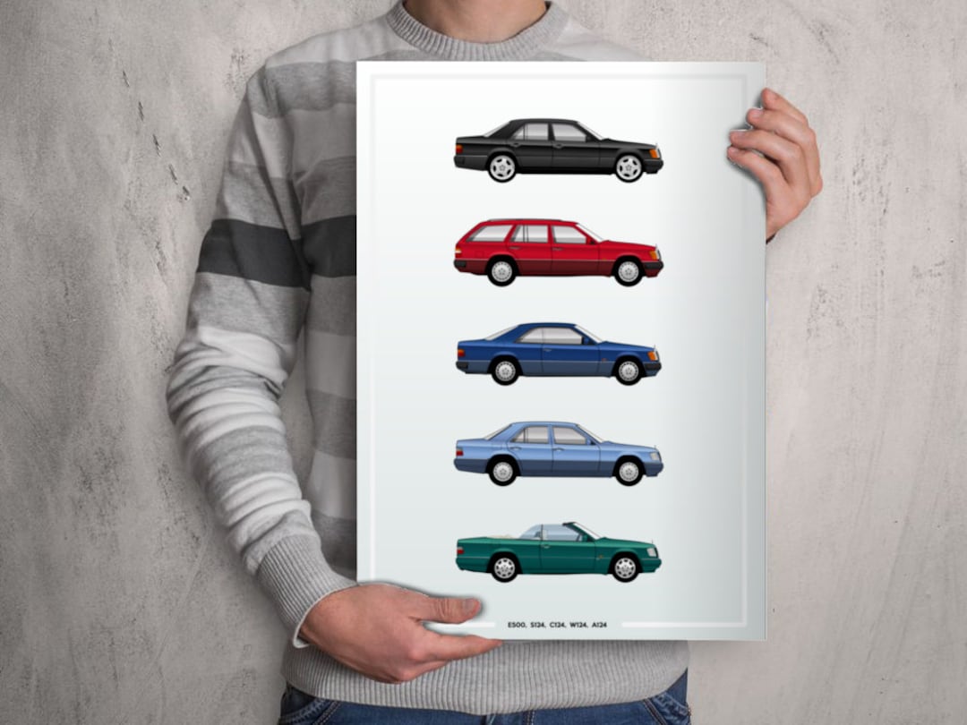 POSTER - MERCEDES W124 Evolution - E-class Benz - Etsy