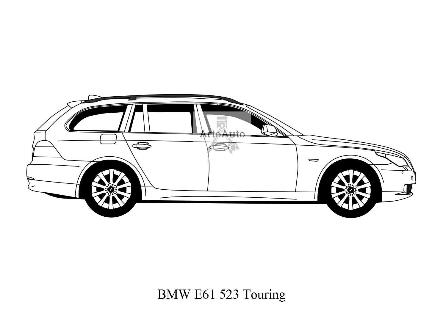 BMW E61 Outline Vector .SVG .PDF .png - Etsy