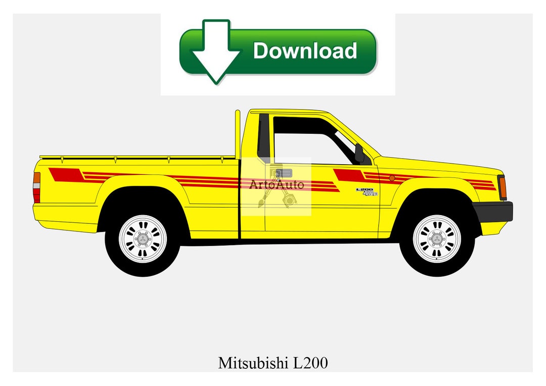Mitsubishi Triton L200 Colour Vector File - .SVG, .PDF, .png - Etsy