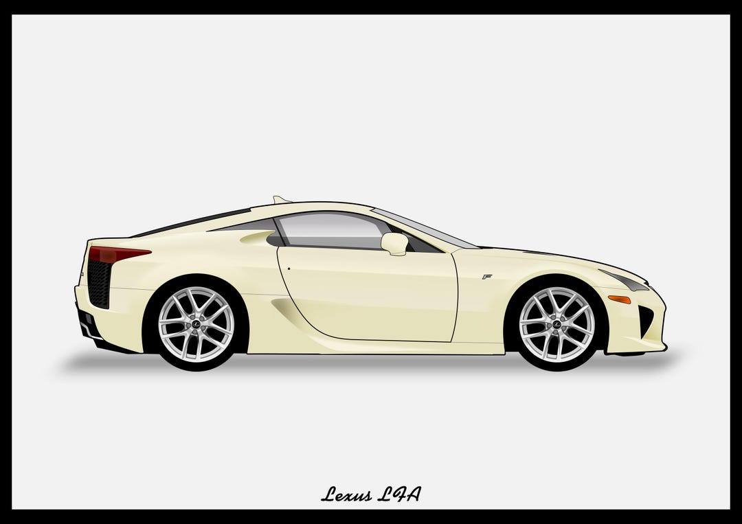 LEXUS LFA - Colour Vector File Download - .PDF, .svg, .png - Etsy Canada