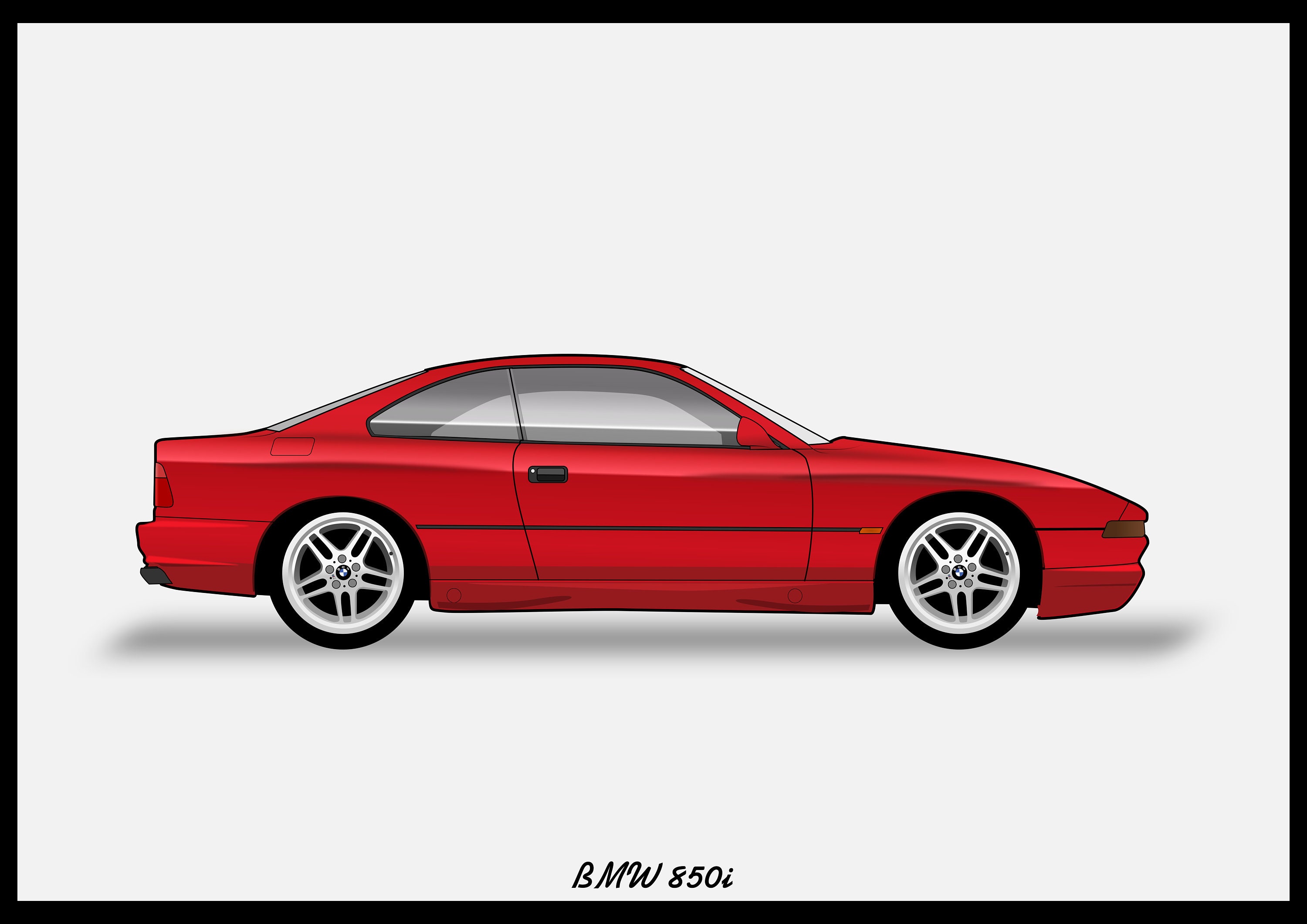 BMW E31 - 8 Series - Colour Vector File Download - .PDF, .svg, .png - Etsy