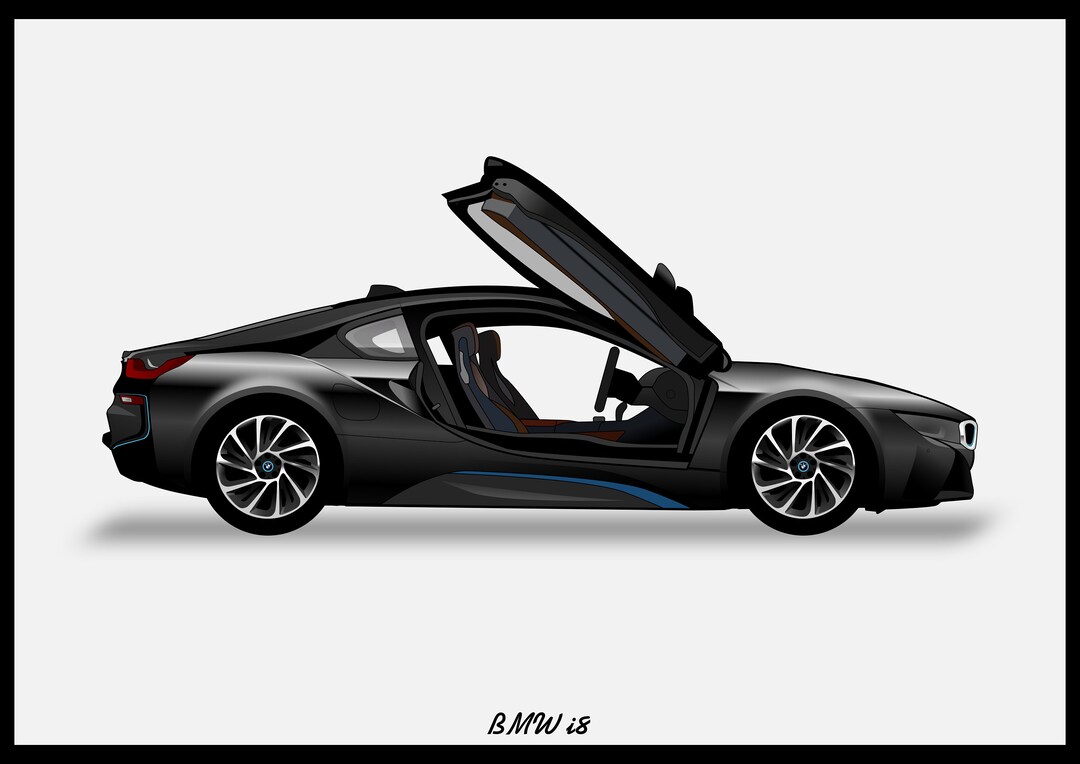 BMW I8 - Colour Vector File Download - .PDF, .svg, .png - Etsy