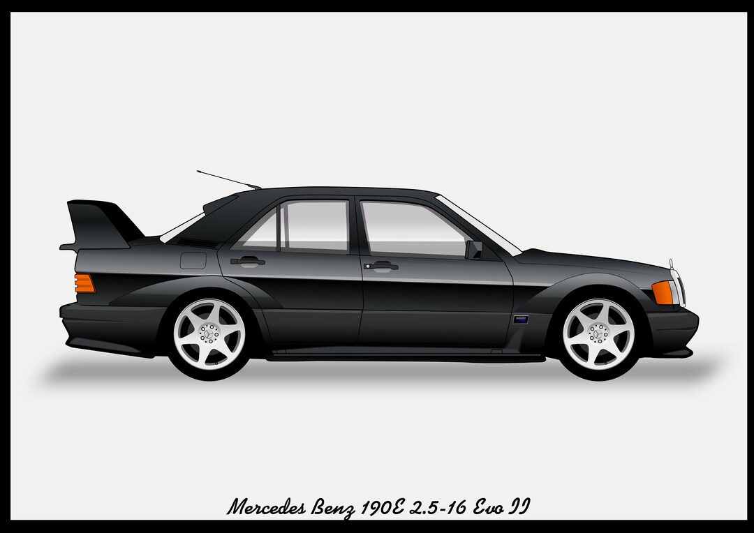 POSTER - Mercedes 190E EVO 2 Vector Art W201 - Etsy