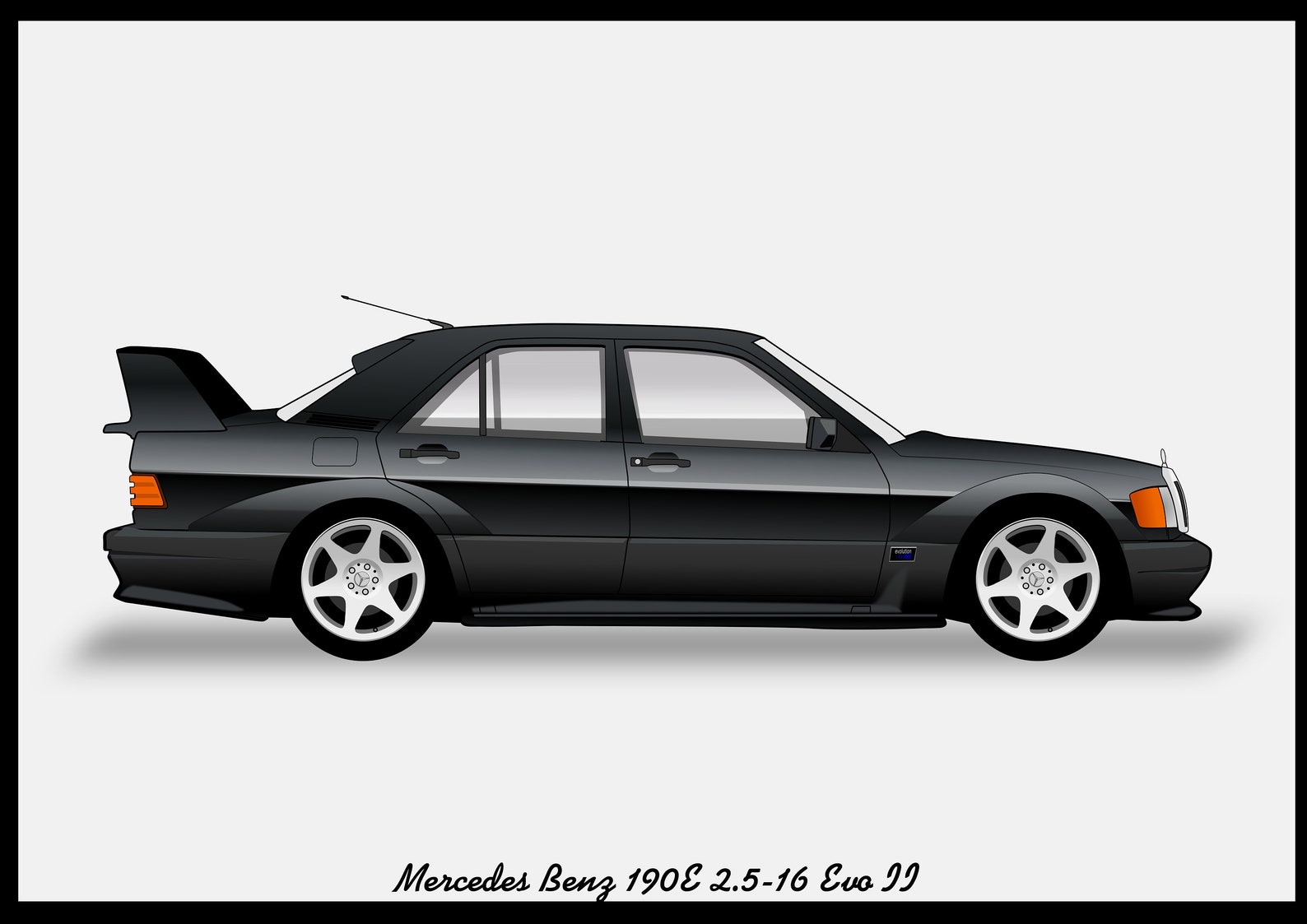 POSTER Mercedes 190E EVO 2 Vector Art W201 - Etsy