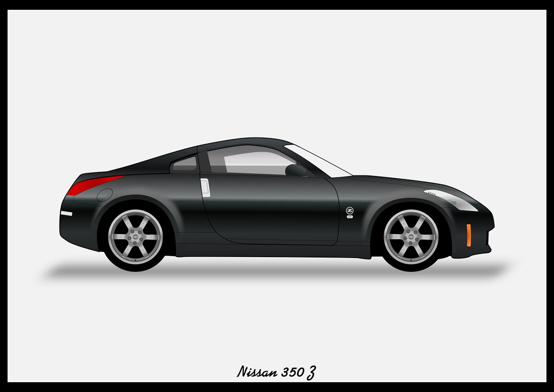 POSTER - NISSAN 350Z Black Vector Art - Etsy
