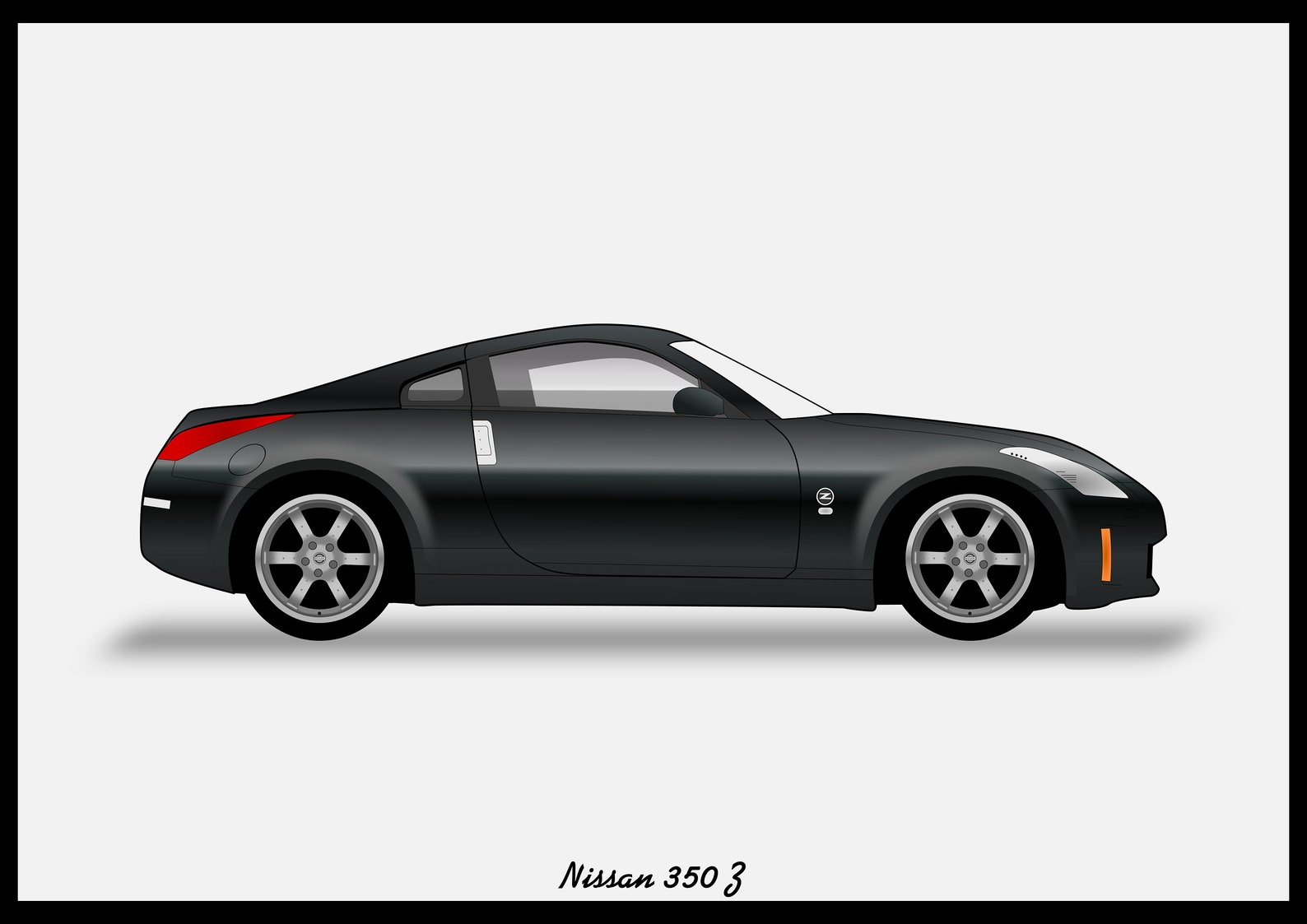 POSTER - NISSAN 350Z Black Vector Art - Etsy
