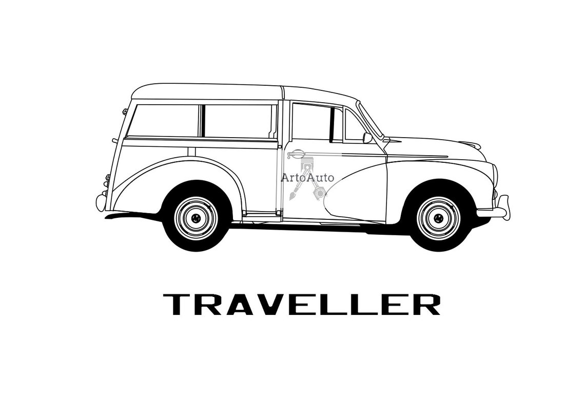 Morris 1000 Traveller Minor Outline Vector - .SVG, .PDF, .png - Etsy