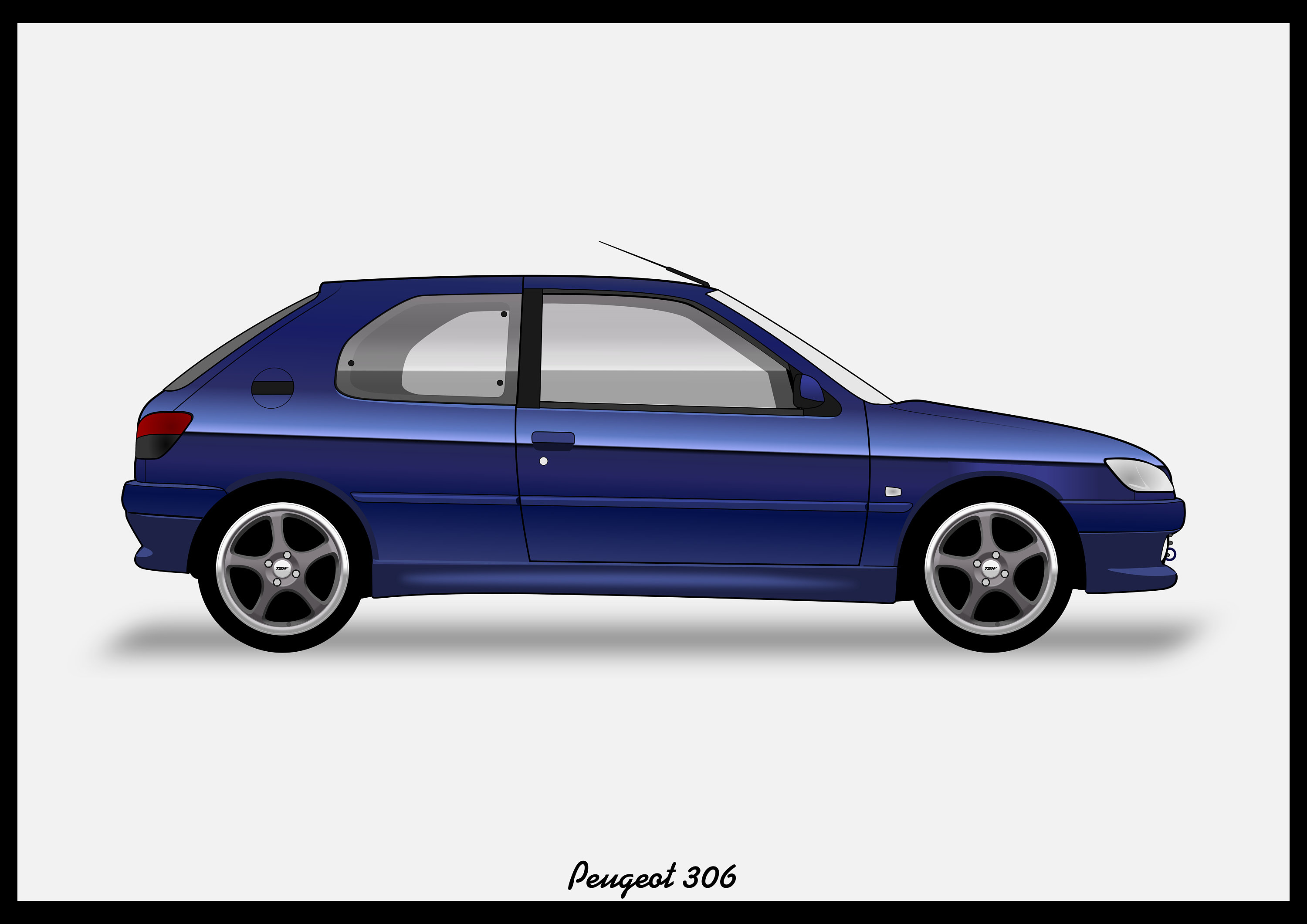PEUGEOT 306 Colour Vector File Download .PDF .svg .png - Etsy