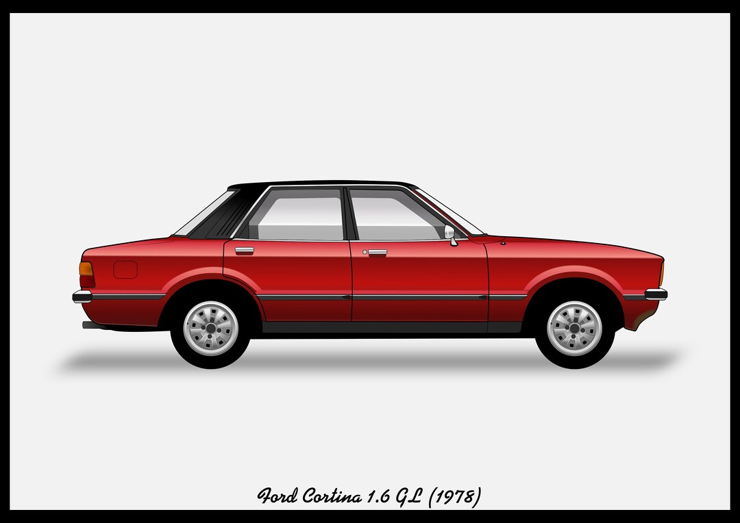 FORD CORTINA Mk4 - Colour Vector File Download - .PDF, .svg, .png - Etsy