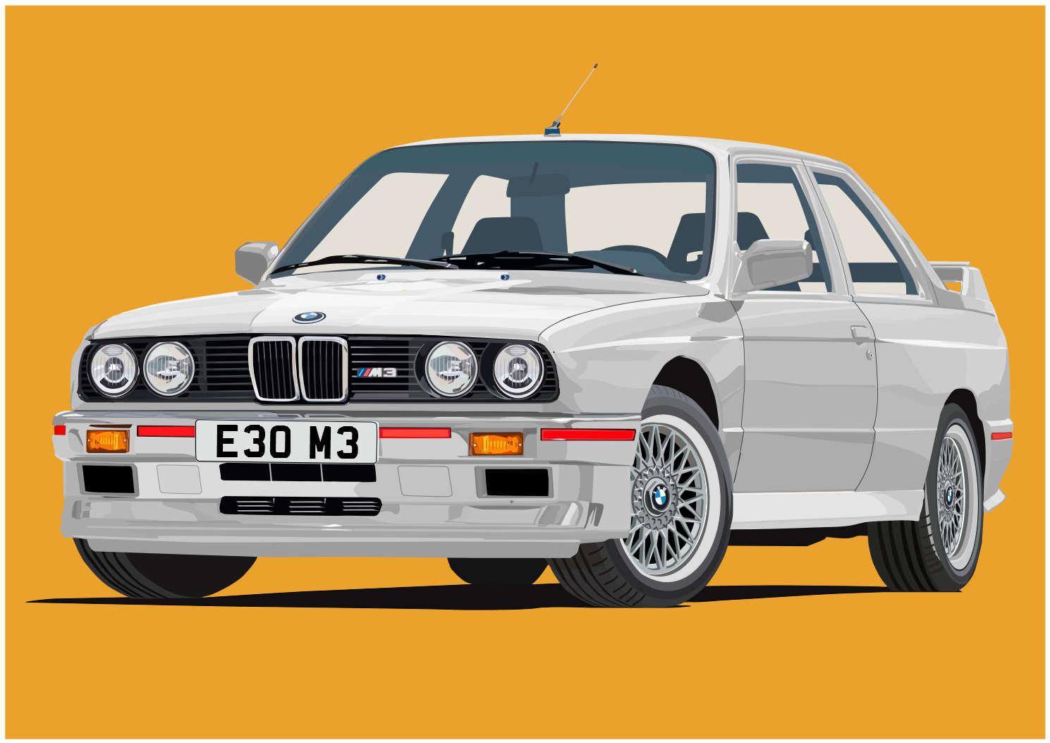 POSTER -BMW E30 M3 - Vector Art - Highly Detailed - Etsy