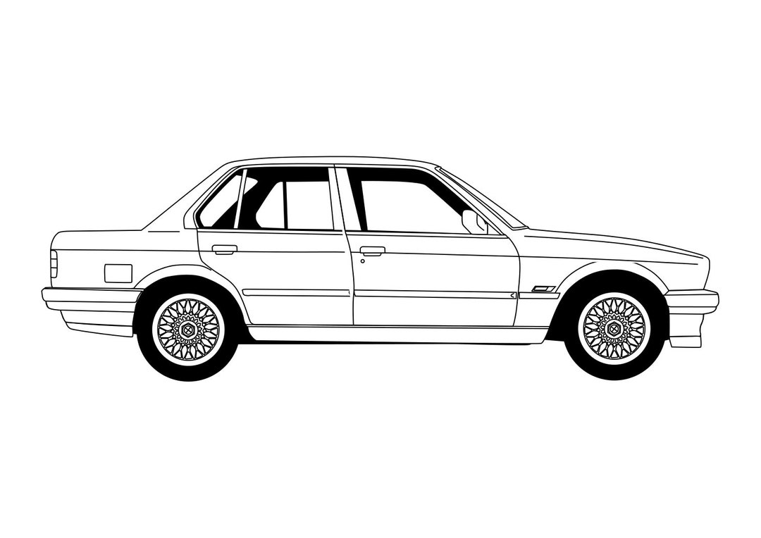 BMW E30 Umriss Vektor .SVG, .PDF, .Png - Etsy.de
