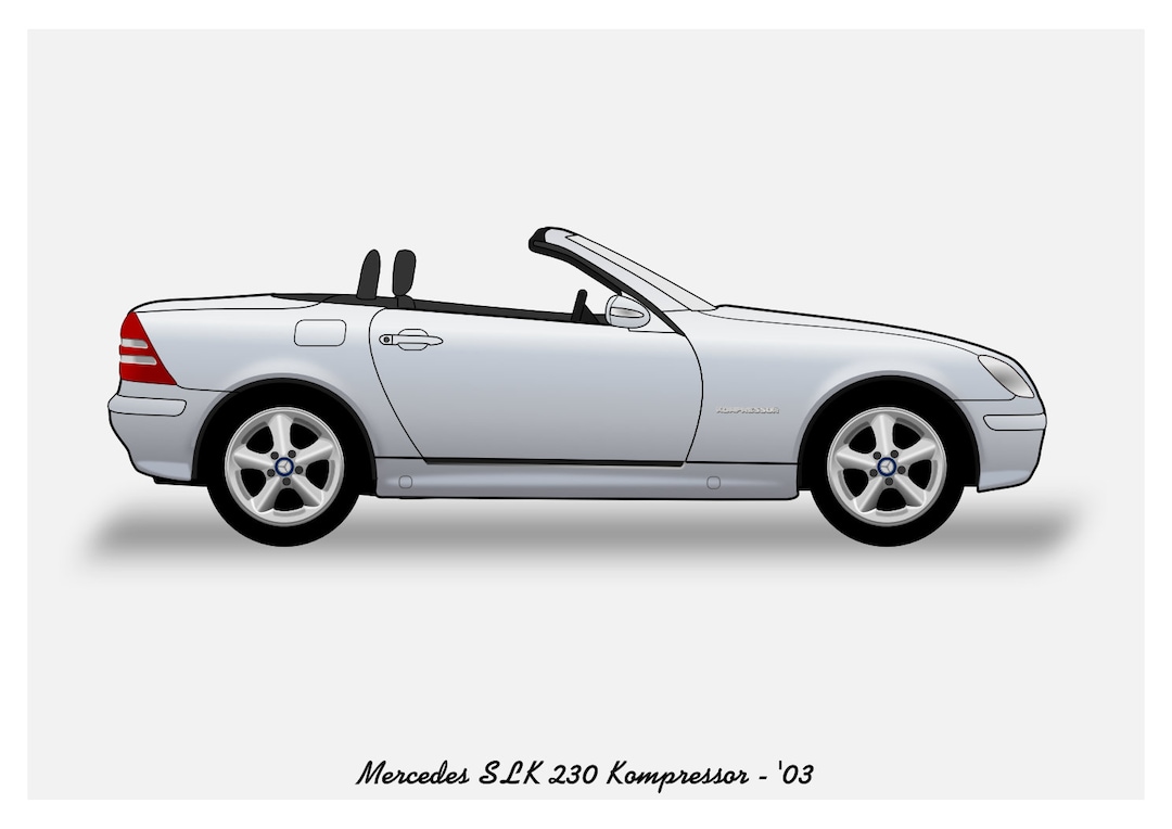 POSTER - Mercedes SLK R170 Vector Art - Etsy