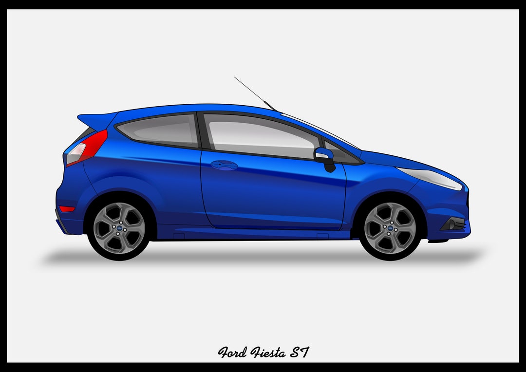 POSTER - FORD Fiesta ST Vector Art Blue - Etsy