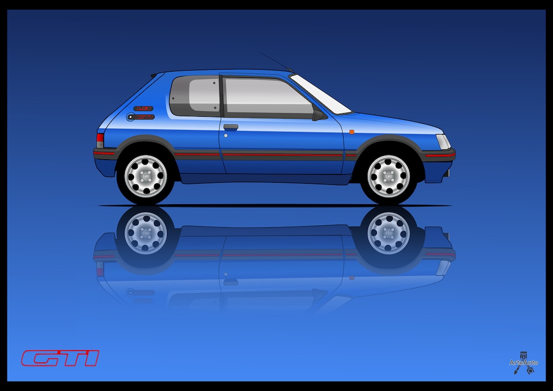 POSTER - PEUGEOT 205 Gti Vector Art - Etsy
