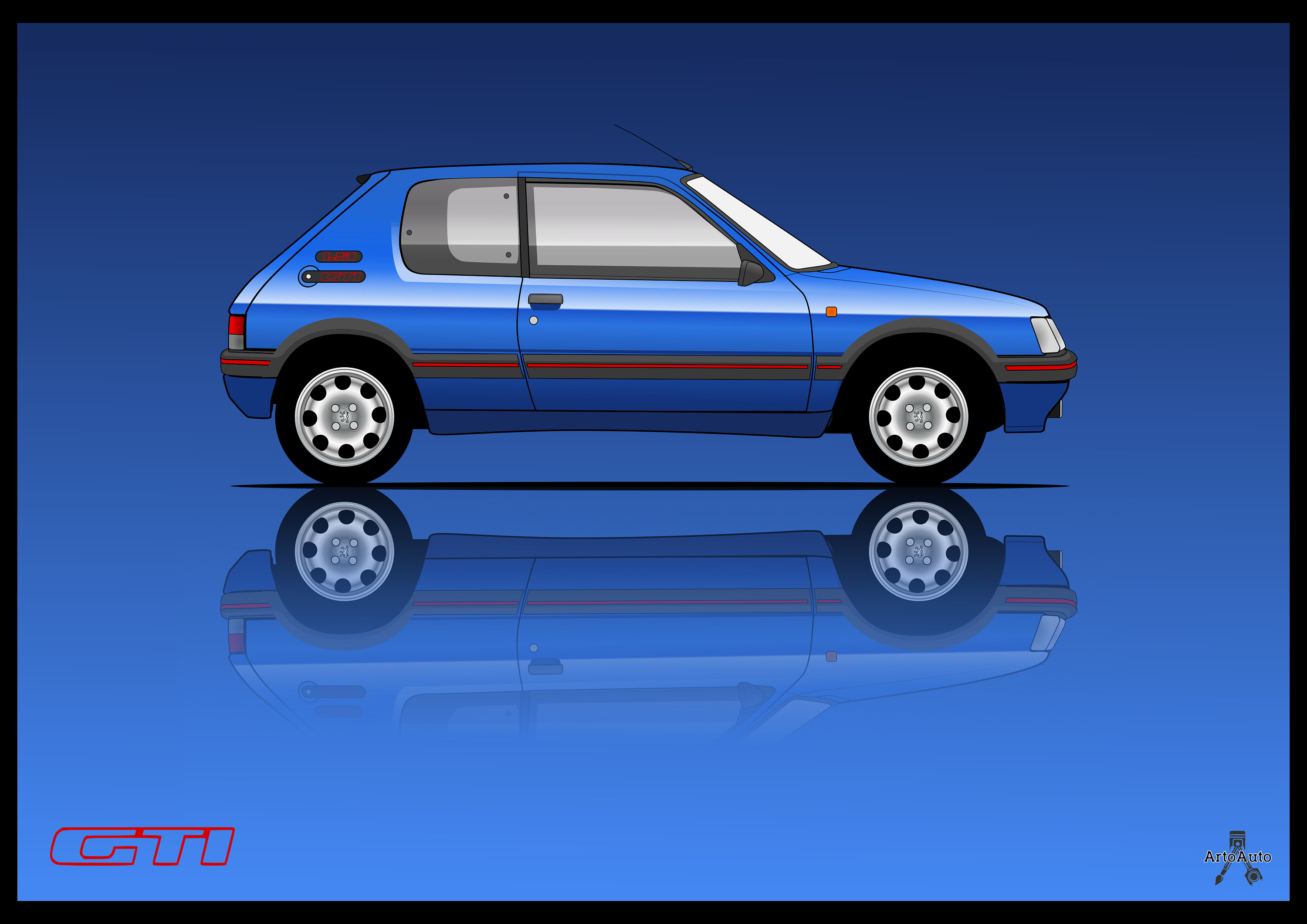 POSTER PEUGEOT 205 Gti Vector Art - Etsy UK