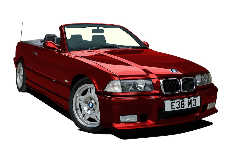 POSTER BMW E36 M3 Vector Art Highly Detailed - Etsy