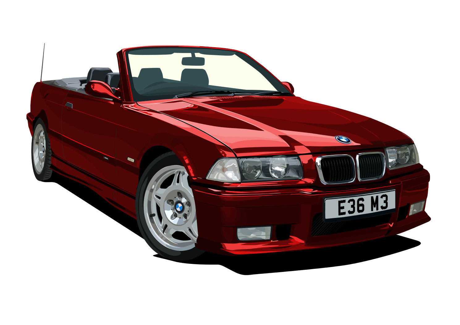 POSTER BMW E36 M3 Vector Art Highly Detailed - Etsy