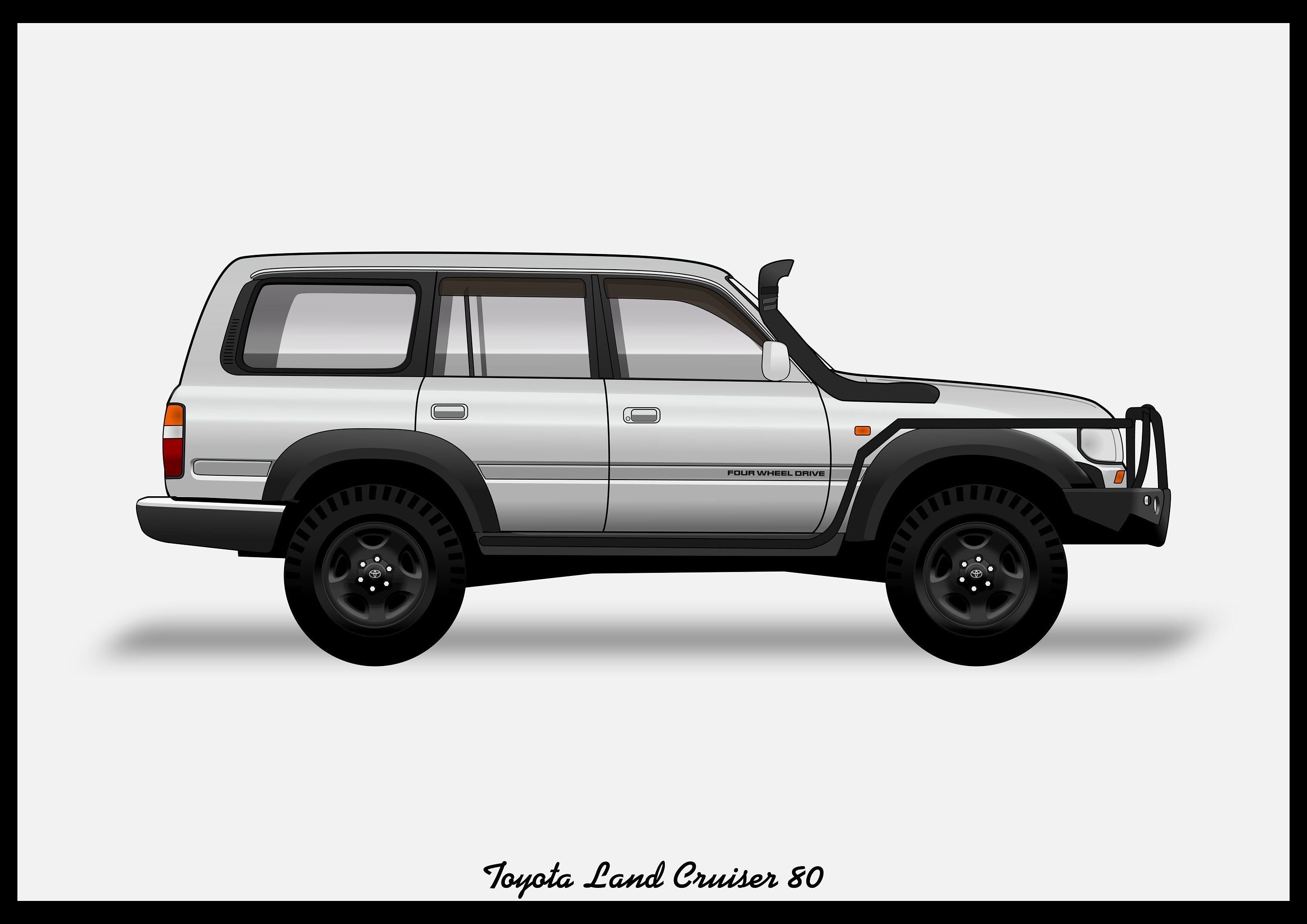 TOYOTA LANDCRUISER 80 - Colour Vector File Download - .PDF, .svg, .png ...