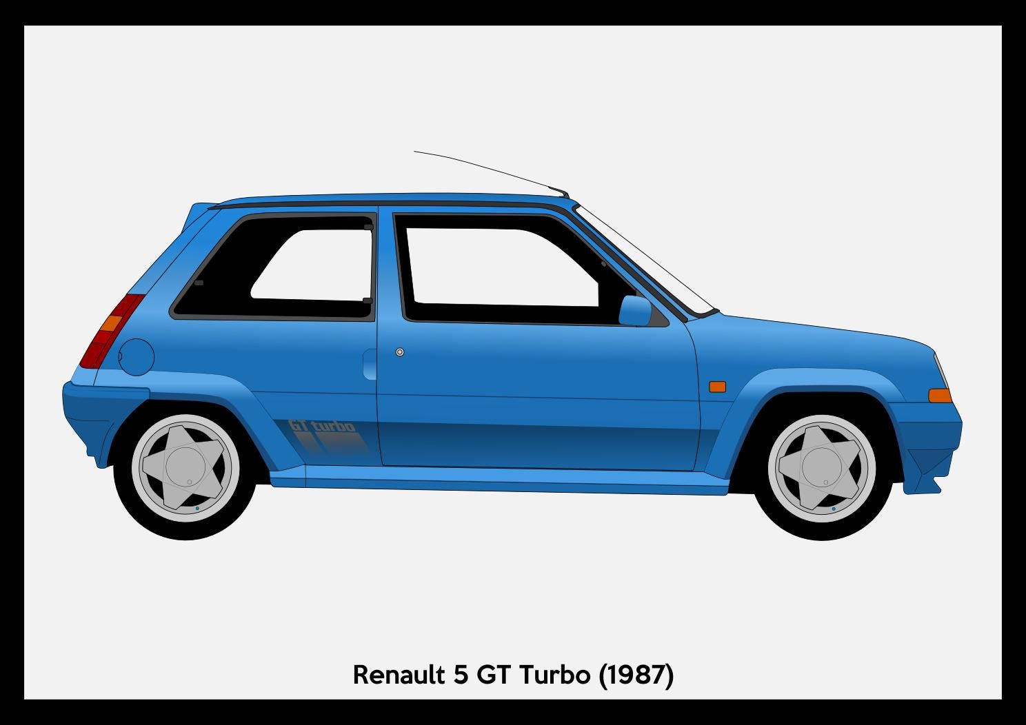 RENAULT 5 GT Turbo 2 - Colour Vector File Download - .PDF, .svg, .png ...