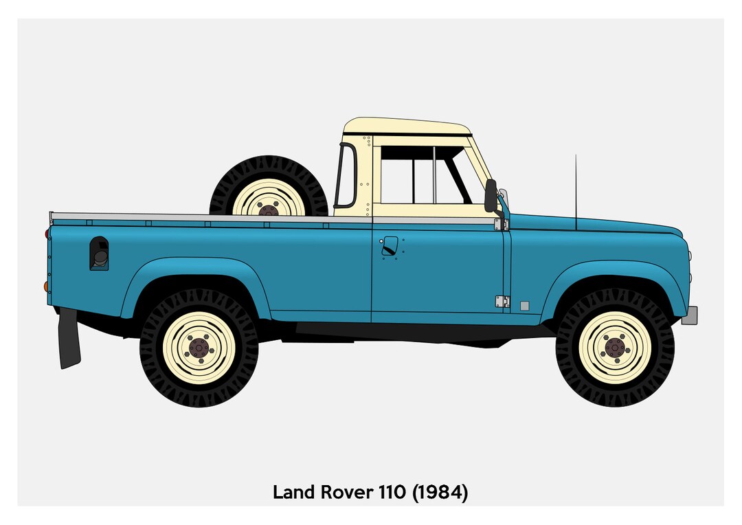 POSTER - Land Rover 110 Pickup Vector Art - Etsy