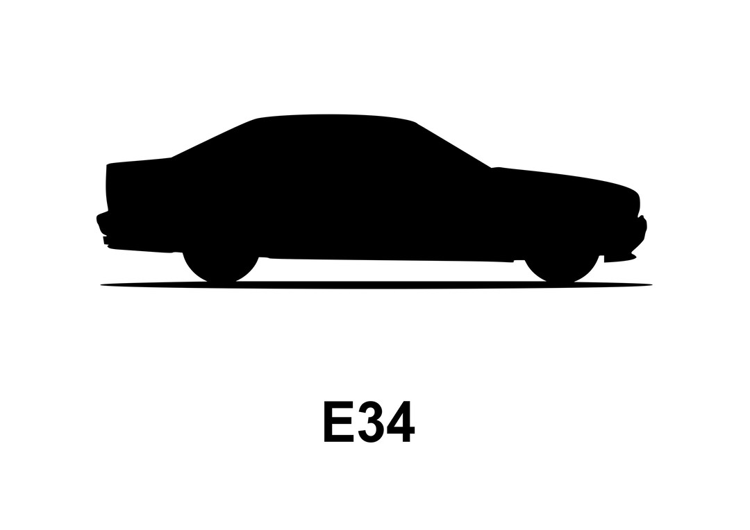BMW E34 Car Silhouette Vector - .SVG, .PDF, .png - Etsy