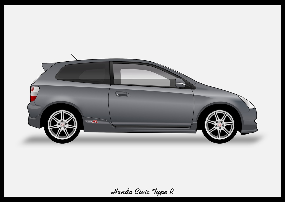 HONDA CIVIC Mk7 - Colour Vector File Download - .PDF, .svg, .png - Etsy