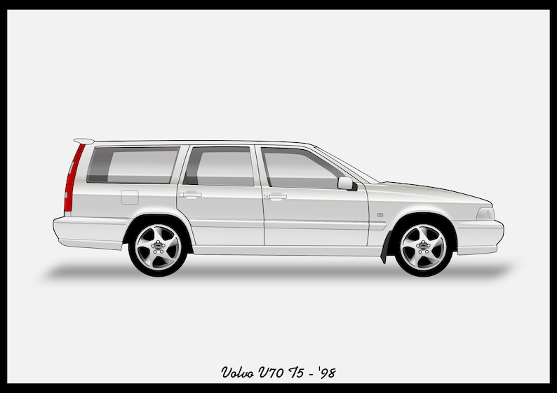 VOLVO V70 Mk1 Colour Vector File Download .PDF .svg .png - Etsy
