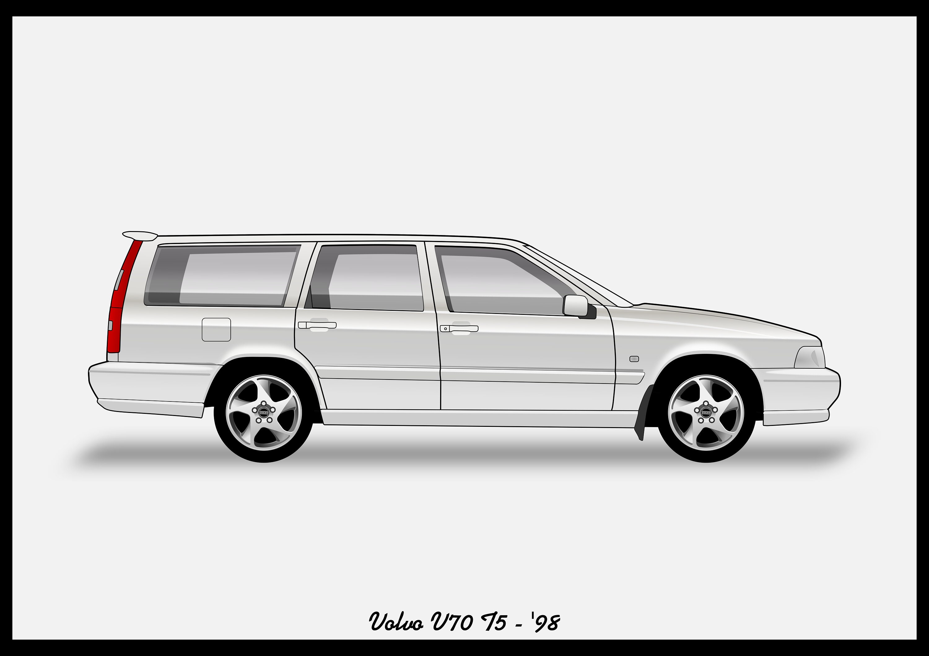 VOLVO V70 Mk1 Colour Vector File Download .PDF .svg .png - Etsy