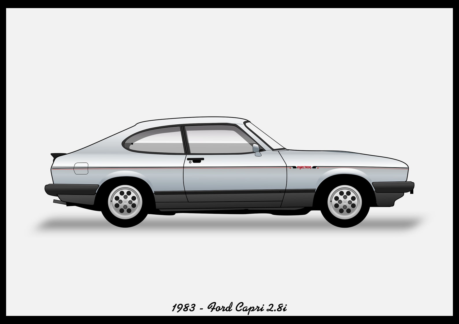 POSTER FORD CAPRI 2.8i Vector Art - Etsy